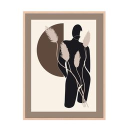 Liv Corday Bild 'Terracota Woman Minimalist' Herren Gr&ouml;&szlig;e 40x50 braun / hellbraun / schwarz / wei&szlig;