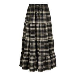 Apricot Check Print Tiered Midi Skirt ' ' Damen Gr&ouml;&szlig;e 36 schwarz