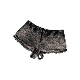 Petite Fleur Gold Knicker ouvert Damen Gr&ouml;&szlig;e M schwarz