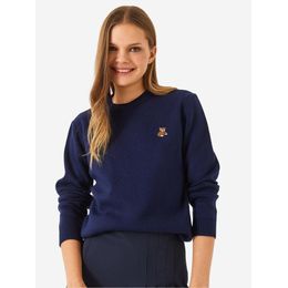 Bianco Lucci Pullover Damen Gr&ouml;&szlig;e S/L dunkelblau / hellbraun / wei&szlig;