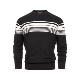 INDICODE Jeans Pullover 'League' Herren Gr&ouml;&szlig;e S schwarz / wei&szlig;