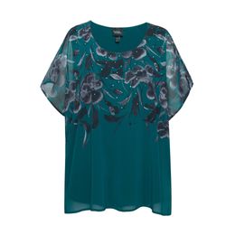 Ulla Popken Bluse Damen Gr&ouml;&szlig;e XXL/XXXL dunkelgr&uuml;n / wei&szlig;