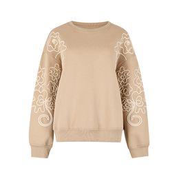 Apricot Floral Embroidered Sweatshirt ' ' Damen Gr&ouml;&szlig;e L beige