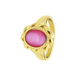 Lucardi Ring Damen Gr&ouml;&szlig;e 53 gold / fuchsia