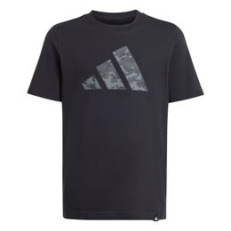 adidas Sportswear Sportshirt Jungen Gr&ouml;&szlig;e 140 basaltgrau / dunkelgrau / schwarz