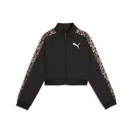 Puma Sportjacke 'T7 Animal' M&auml;dchen Gr&ouml;&szlig;e 164 schwarz / wei&szlig;
