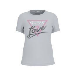 Guess T-Shirt 'Liebe' Damen Gr&ouml;&szlig;e XL grau / anthrazit / pink / wei&szlig;