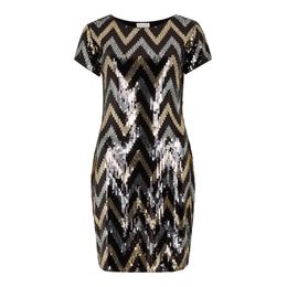 Apricot Chevron Sequin Mini Dress Damen Gr&ouml;&szlig;e 42 schwarz Winterkleid