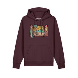 Watapparel Sweatshirt 'Surf And Beach' Herren Gr&ouml;&szlig;e XL gelb / gr&uuml;n / dunkelrot / schwarz