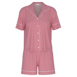 Mey Pyjama 'Crochet Dots' Damen Gr&ouml;&szlig;e L rosa / wei&szlig; Winterkleid