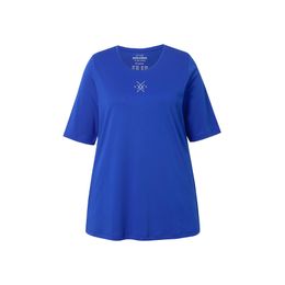 Ulla Popken Shirt Damen Gr&ouml;&szlig;e XL/XXL kobaltblau / silber