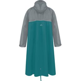Normani Regenponcho 'Quibd&oacute;' Damen Gr&ouml;&szlig;e L/XL grau / petrol