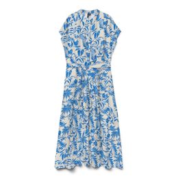 Vero Moda Curve Kleid 'VMCJosie' Damen Gr&ouml;&szlig;e 52 blau / wei&szlig; Winterkleid