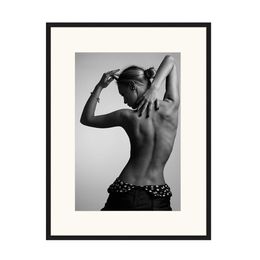 Liv Corday Bild 'Back' Herren Gr&ouml;&szlig;e 30x40 rauchgrau / schwarz / wei&szlig;