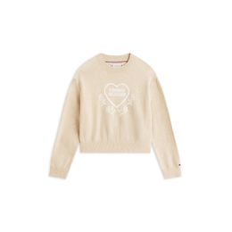 Tommy Hilfiger Pullover 'Intarsia' M&auml;dchen Gr&ouml;&szlig;e 80 beige / wei&szlig;