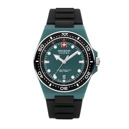 SWISS MILITARY HANOWA Uhr 'Ocean Pioneer' Herren Gr&ouml;&szlig;e One Size t&uuml;rkis / rot / schwarz / silber