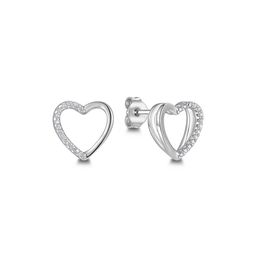 Pure Schmuck Ohrringe 'Heart Glow Ohrringe' Damen Gr&ouml;&szlig;e 10mm silber