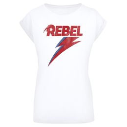 F4NT4STIC Shirt 'David Bowie Distressed Rebel' Damen Gr&ouml;&szlig;e 5XL blau / rot / wei&szlig;