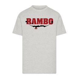 F4NT4STIC Shirt 'Rambo' Herren Gr&ouml;&szlig;e L graumeliert / rot / schwarz