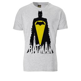 logoshirt T-Shirt 'Batman - Skyline' Damen Gr&ouml;&szlig;e S gelb / grau / schwarz