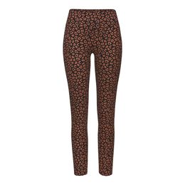 Lascana Leggings Damen Gr&ouml;&szlig;e 4XL/5XL dunkelorange / schwarz