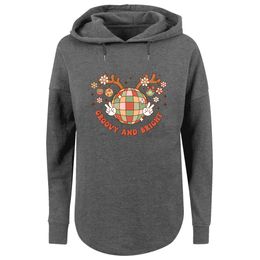 F4NT4STIC Sweatshirt 'Groovy And Bright Christmas Disco Deer' Damen Gr&ouml;&szlig;e S dunkelgrau / mischfarben