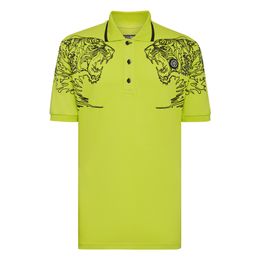 Plein Sport Poloshirt 'Tiger' Herren Gr&ouml;&szlig;e XS gelb / schwarz / wei&szlig;