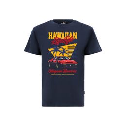 Oldskull T-Shirt 'Wrldvibe Aloha Legend' Herren Gr&ouml;&szlig;e XXL navy / hellblau / gelb / rot