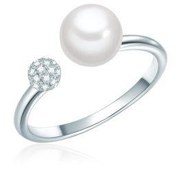 Valero Pearls Ring Damen Gr&ouml;&szlig;e 50 silber / wei&szlig; / perlwei&szlig;