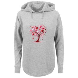 F4NT4STIC Sweatshirt 'Herz Baum Aquarell Druck' Damen Gr&ouml;&szlig;e L graumeliert / pink / rot