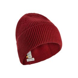 Camel Active Beanie aus einem Baumwoll-Kaschmir Mix Herren Gr&ouml;&szlig;e 55/60 rot