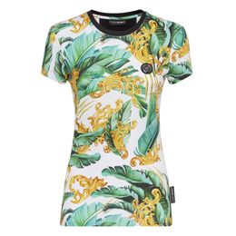 Plein Sport T-Shirt Damen Gr&ouml;&szlig;e XXL gelb / gr&uuml;n / wei&szlig;