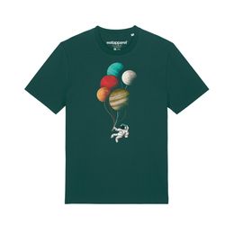 Watapparel Shirt 'Balloon Spaceman' Herren Gr&ouml;&szlig;e XL dunkelgr&uuml;n / rot / wei&szlig;