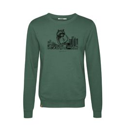 Greenbomb Sweatshirt 'Animal Raccoon City' Herren Gr&ouml;&szlig;e M gr&uuml;n / schwarz