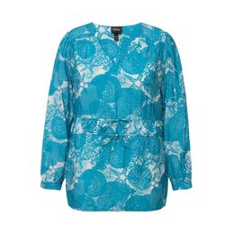 Ulla Popken Bluse Damen Gr&ouml;&szlig;e XXXL/4XL aqua / wei&szlig;