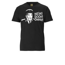 logoshirt Shirt 'St.-Tropez - Nein! Doch! Ohhh!' Damen Gr&ouml;&szlig;e L schwarz / wei&szlig;