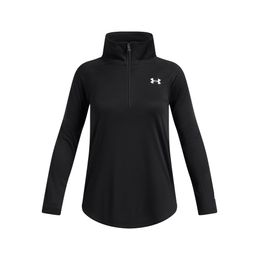Under Armour Top 'Tech Wordmark HZ' M&auml;dchen Gr&ouml;&szlig;e 116/122 schwarz / wei&szlig;