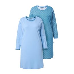 Ulla Popken Nachthemd Damen Gr&ouml;&szlig;e 7XL/8XL blau / t&uuml;rkis / azur