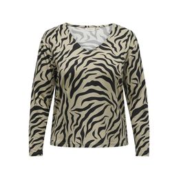 Only Carmakoma Shirt Damen Gr&ouml;&szlig;e 7XL beige / schwarz