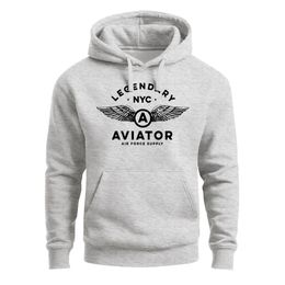 Neverless Sweatshirt 'Aviator Wings' Herren Gr&ouml;&szlig;e 4XL grau