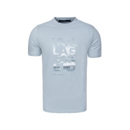 K by KARL LAGERFELD Karl Lagerfeld T-Shirt Herren Gr&ouml;&szlig;e L taubenblau / hellblau / wei&szlig;