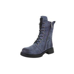 Ital-Design Schn&uuml;rstiefelette Damen Gr&ouml;&szlig;e 36 blau Winterschuhe