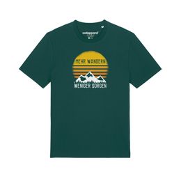 Watapparel T-Shirt ' Mehr Wandern ' Herren Gr&ouml;&szlig;e XL dunkelgr&uuml;n / mischfarben