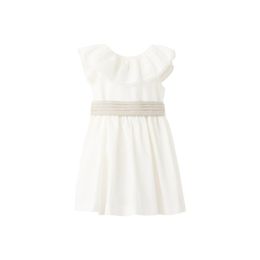 Mango Kids Kleid 'Lina' M&auml;dchen Gr&ouml;&szlig;e 106/110 hellgrau / wei&szlig;