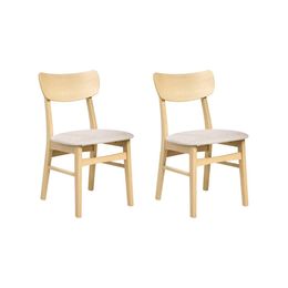 Beliani 2er-Set Esszimmerstuhl ANOKA in Braun/Beige | Gr.: onesize