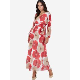 Bigdart Kleid Damen Gr&ouml;&szlig;e 42 beige / taupe / rot / offwhite Winterkleid