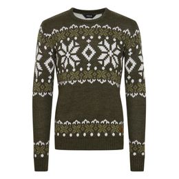 !Solid Pullover 'Norwig' Herren Gr&ouml;&szlig;e S braun / dunkelgr&uuml;n / wei&szlig;