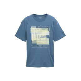 Tom Tailor T-Shirt Herren Gr&ouml;&szlig;e M taubenblau / pastellgelb / wei&szlig;