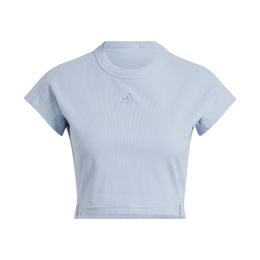 adidas Sportswear Funktionsshirt 'Lounge Ribbed Crop' Damen Gr&ouml;&szlig;e S hellblau