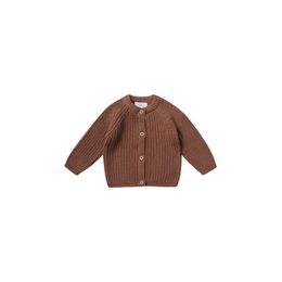 Stellou & friends Gerippter Strick-Cardigan in chocolate | Gr.: 86/92
